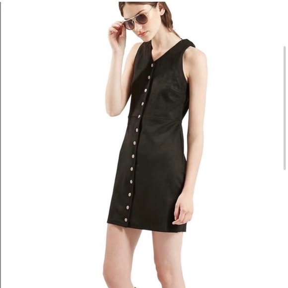 Topshop | Dresses | Topshop Faux Suede Snap Front Sheath Dress | Poshmark